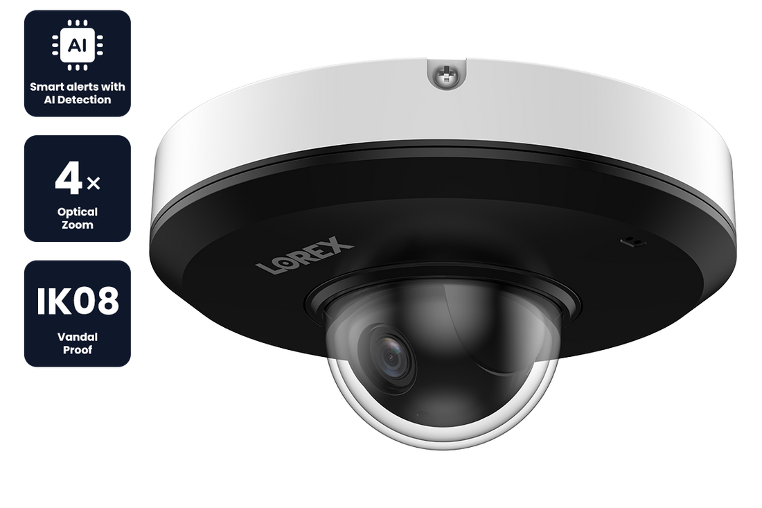Lorex 2K (4MP) IP Wired PTZ Security Camera with AI Detection and 4x O ...