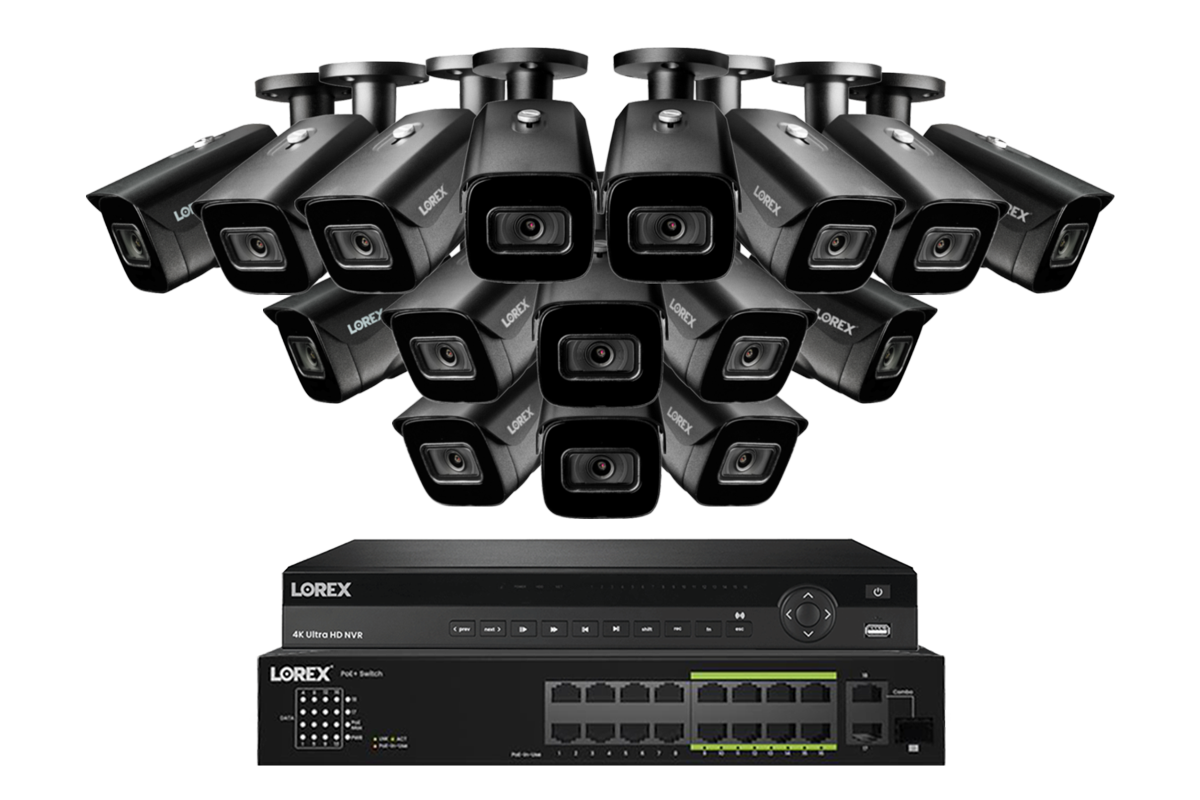 Lorex 4K 32-Channel 8TB Wired NVR System with Nocturnal 3 Smart IP Bullet Cameras