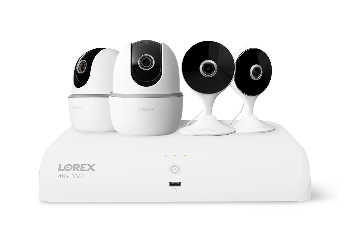 Lorex Wireless Fusion - 4K+ NVR with Two 2K Wi-Fi Indoor Camera and Tw