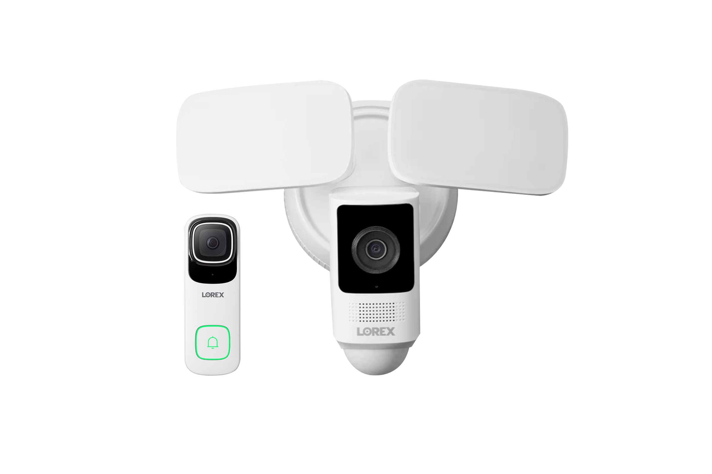 Lorex 4K Wired Video Doorbell with 2K Floodlight Wi-Fi Security Camera ...