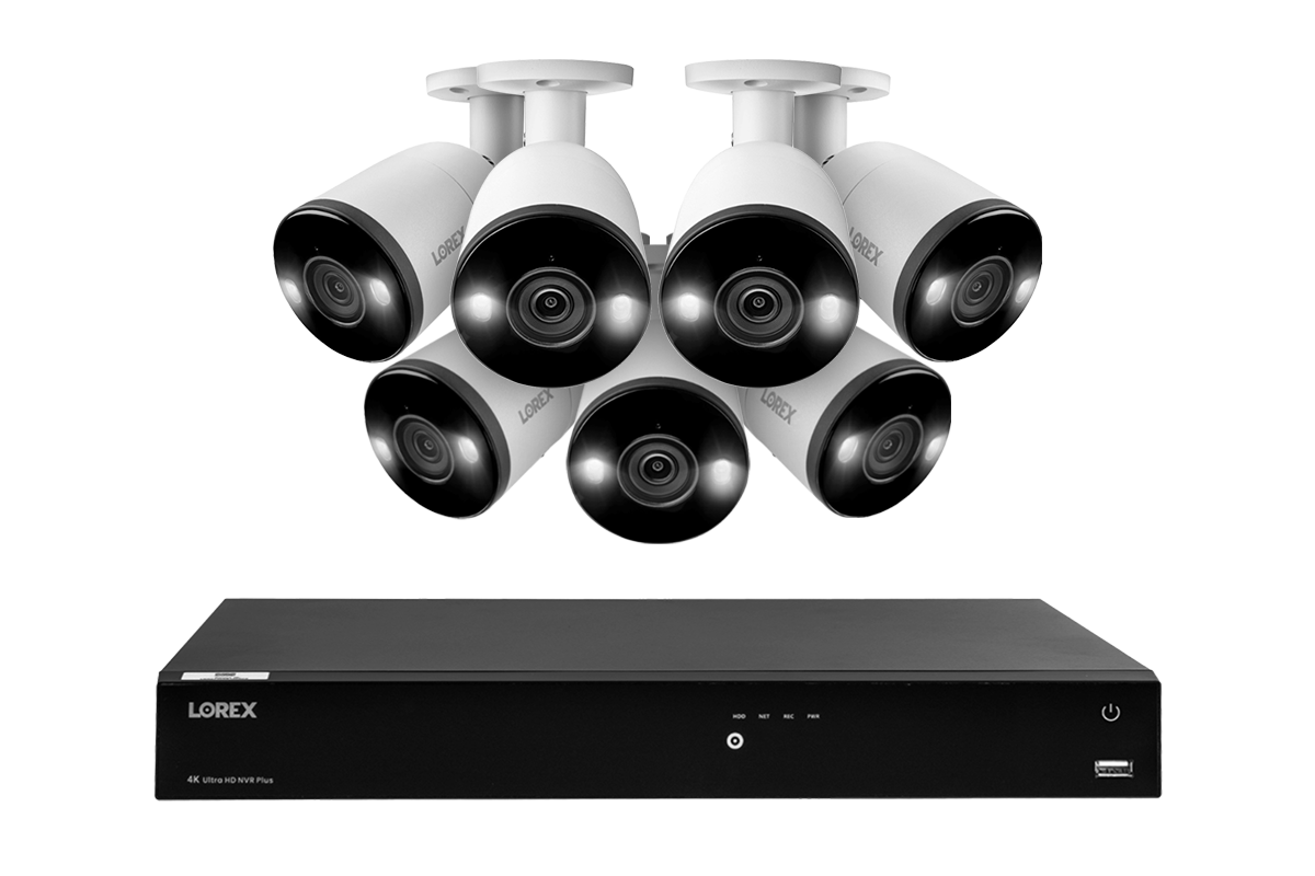 Lorex Fusion 4K (16 Camera Capable) 4TB Wired NVR System with 7 Bullet ...