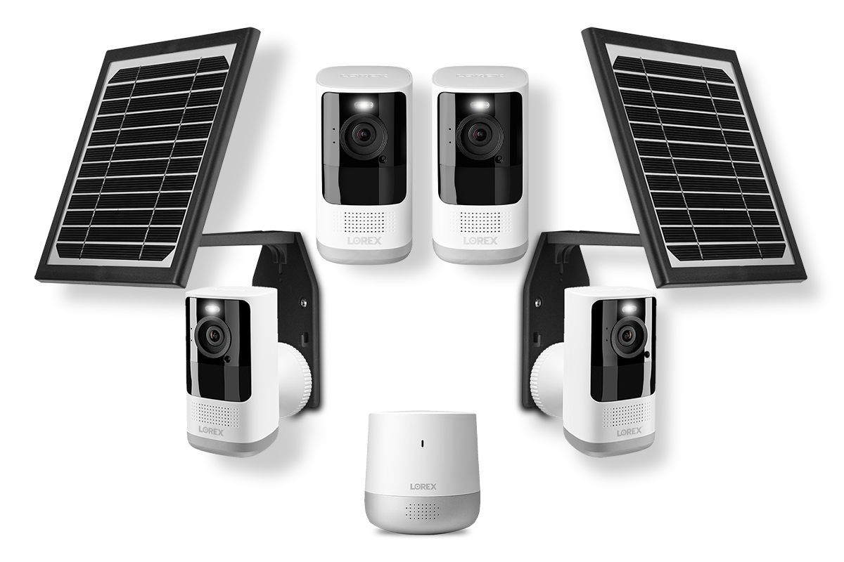 Lorex 2K Security System with 4 Battery-Operated Cameras and Solar Pan ...