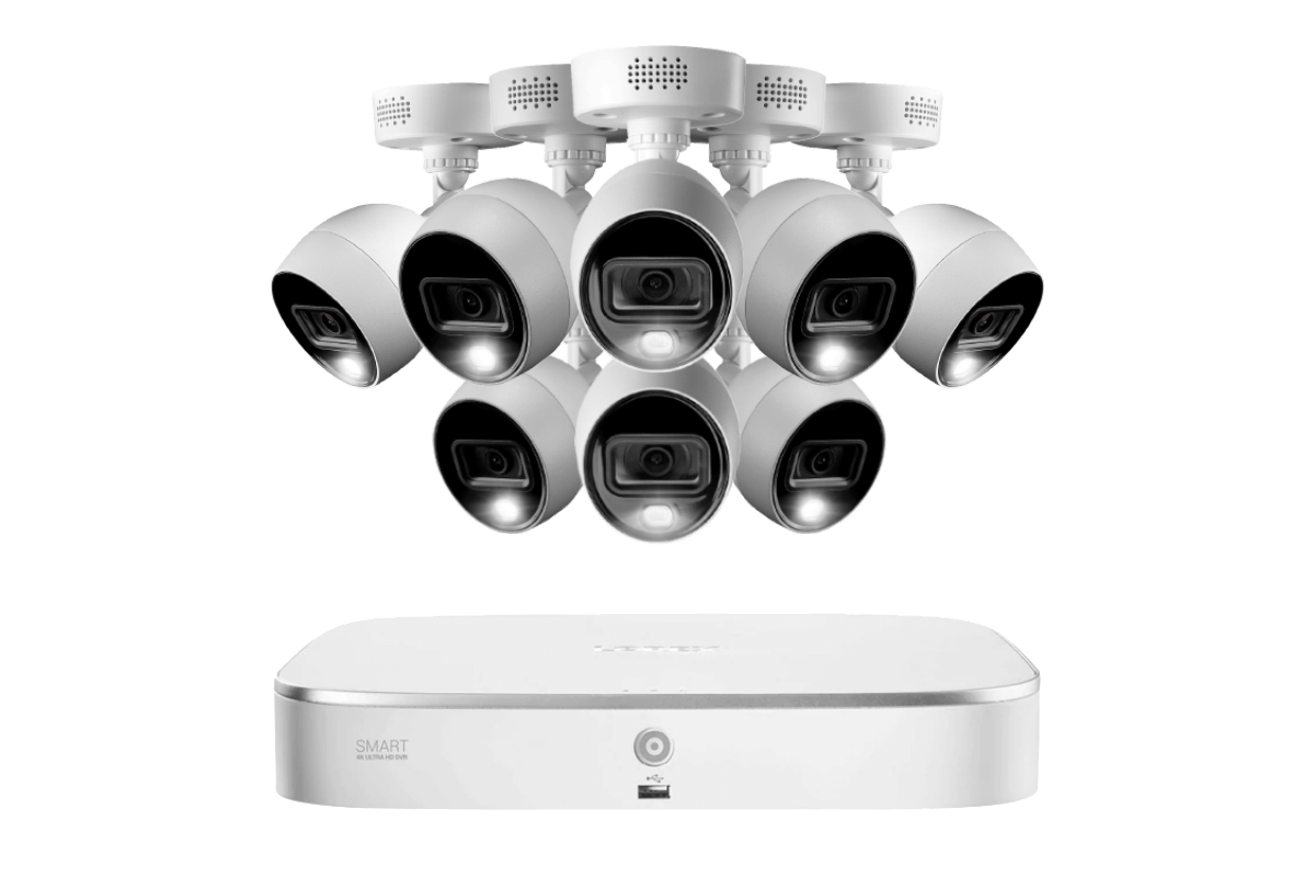 Lorex 4K 8-Channel 2TB Wired DVR System with 8 Active Deterrence Cameras