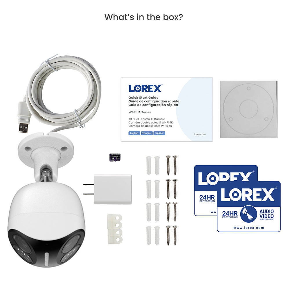 Lorex 4K Dual-Lens Wi-Fi Security Camera with Smart Security Lighting ...