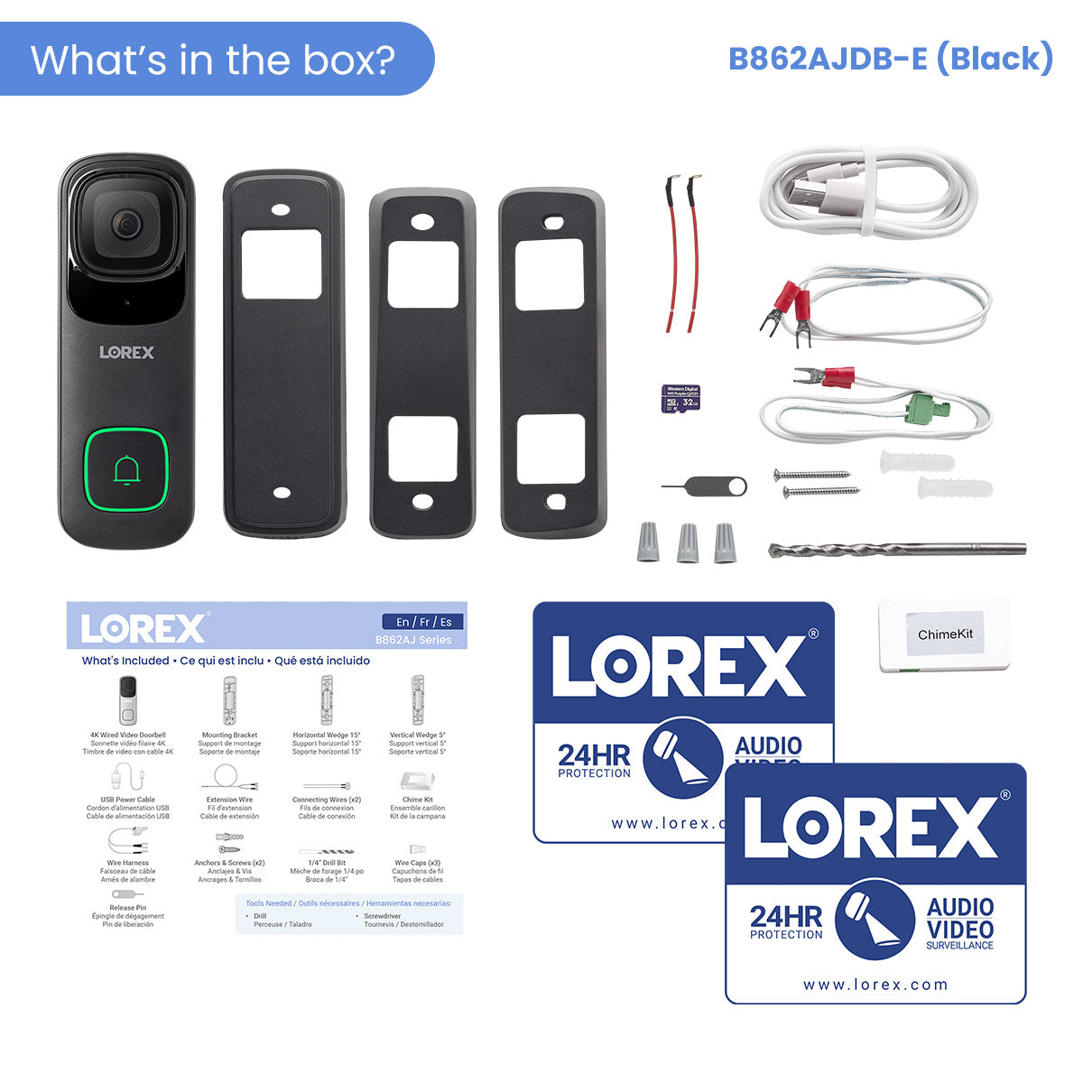 Lorex 4K Wired Video Doorbell (Wired, 32GB) – Lorex Corporation US