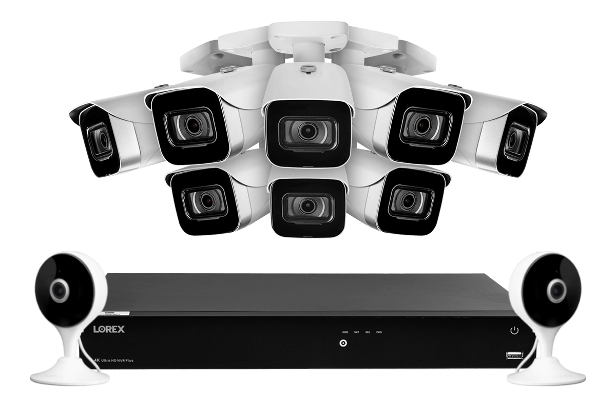 Lorex Fusion 4K 16-Channel 3TB Wired NVR System with 8 Cameras + Two 2K ...