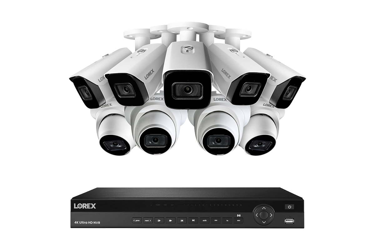 Lorex 4K 4TB Wired NVR System with Five Nocturnal 3 Bullet Cameras and