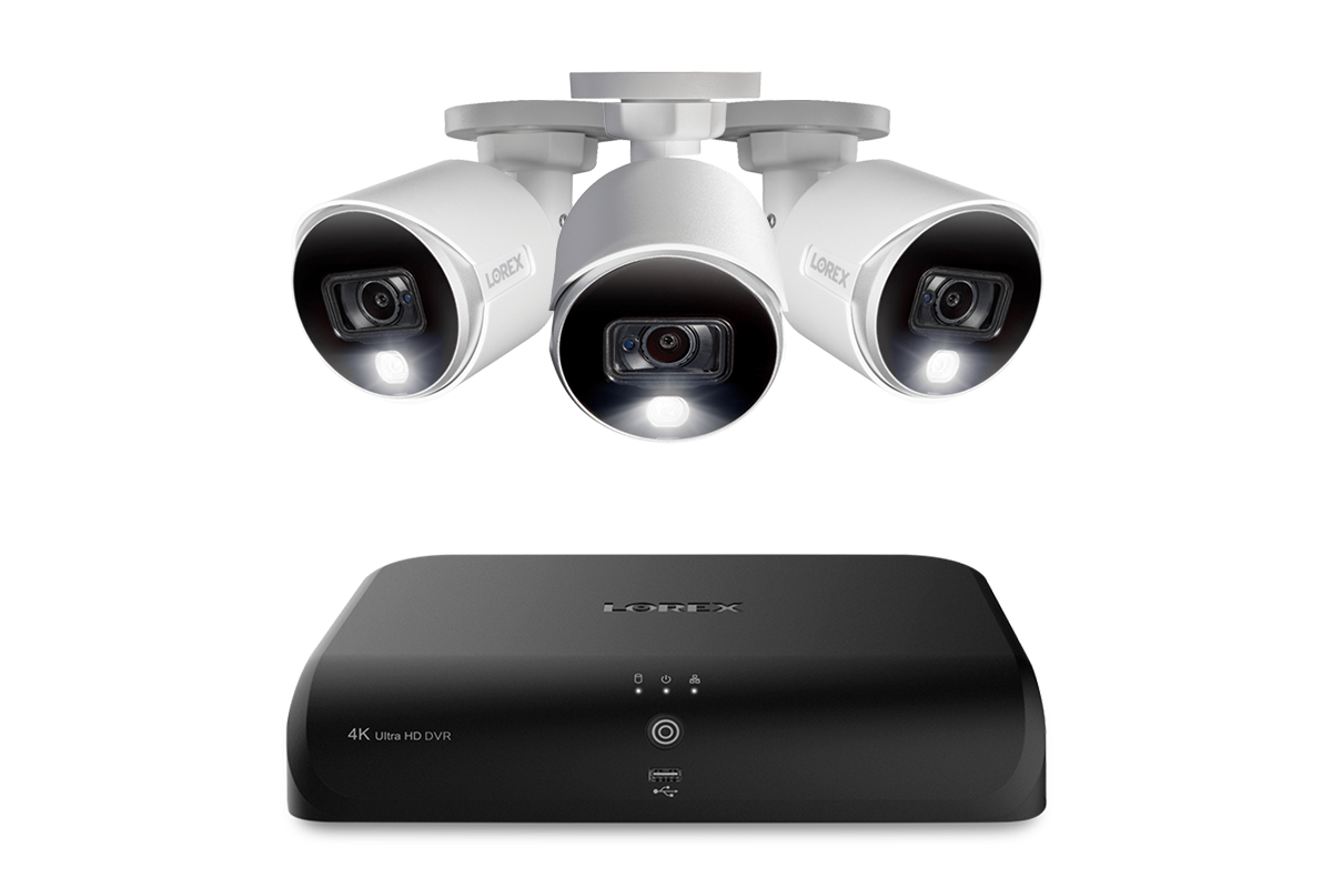 Lorex 4K 8-Channel 1TB DVR System with 3 Analog Active Deterrence Came ...