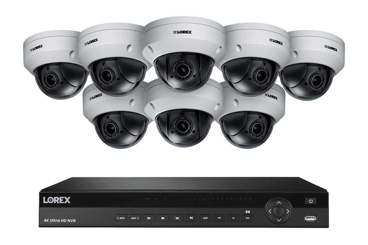 Lorex 4K (16 Camera Capable) 2TB NVR System with Eight 2K Pan Tilt Zoom ...