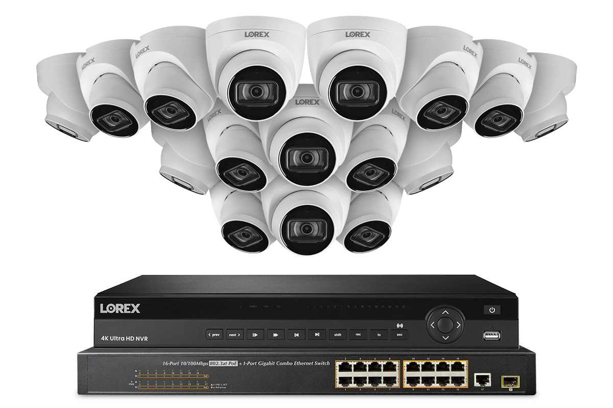 Lorex 4K 32-Channel 8TB Wired NVR System with IP Dome Cameras Featuring ...