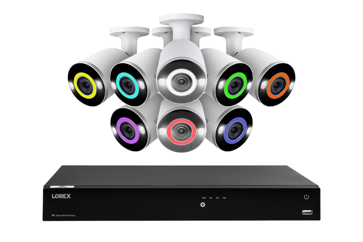 Lorex Fusion 4K 16-Channel 3TB Wired NVR System with 8 Bullet Cameras